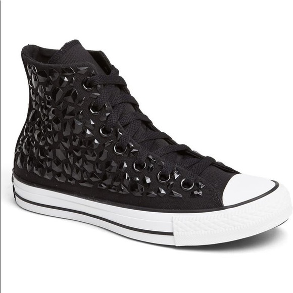 Converse | Shoes | Converse Chuck Taylor Shiny Rhinestone Hi Top 5 ...
